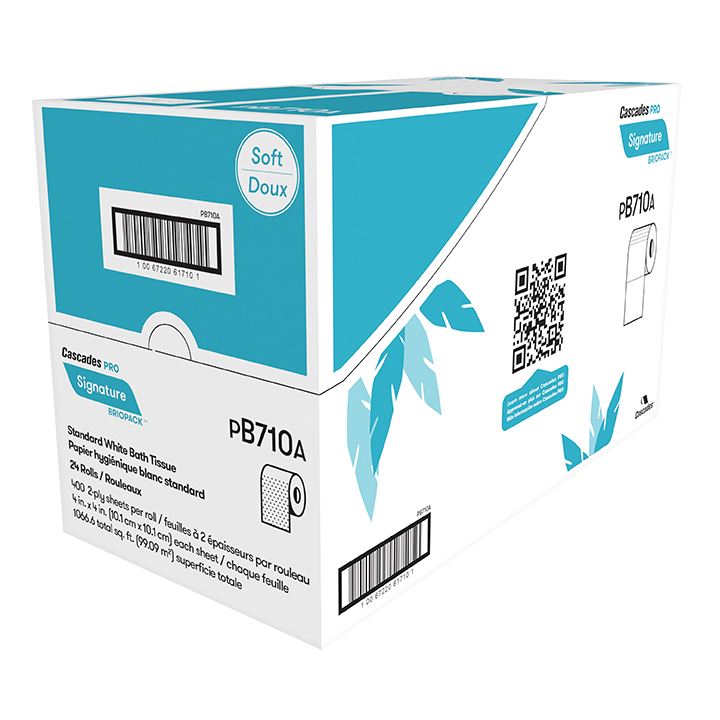Cascades PRO Signature Briopack Standard Bathroom Tissue, 2-Ply, White ...